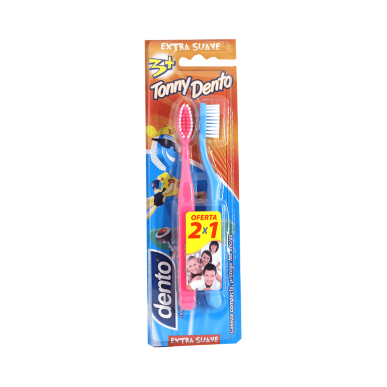Cepillos de Dientes Dento Tonny Junior Extra Suave, Pack 2 Unid ...